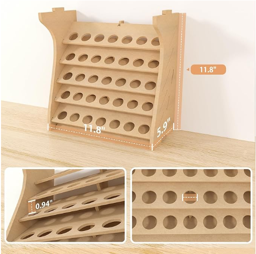 Wooden Model Paint Organizer, Paint Rack with MDF Material for 35 Pain ...
